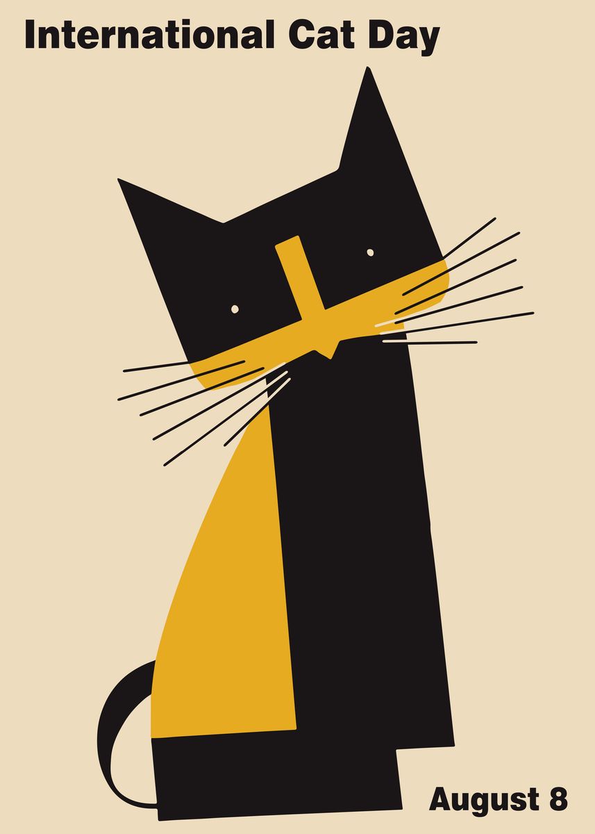 'International Cat Day' Poster, picture, metal print, paint by ...