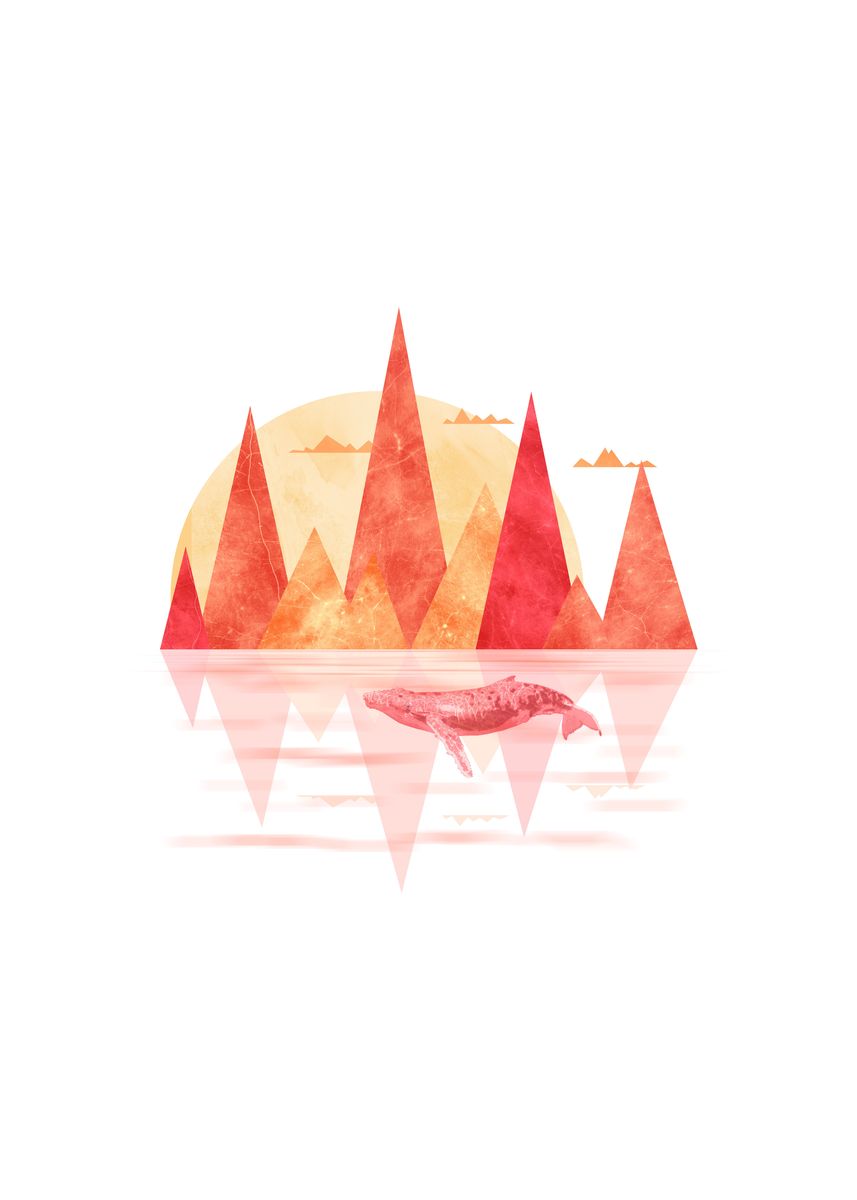 'The Red Whale' Poster, picture, metal print, paint by Cesar Torres ...