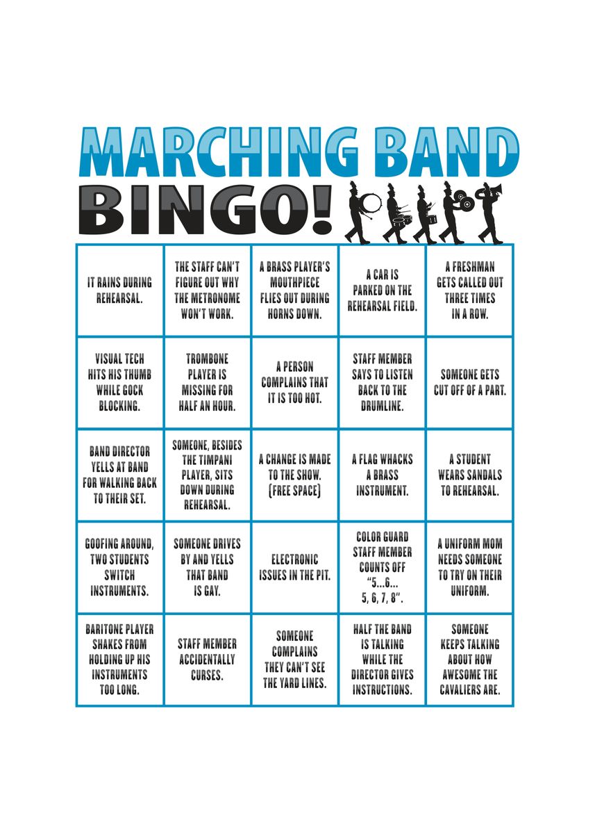 'Marching Band Bingo for a' Poster, picture, metal print, paint by ...