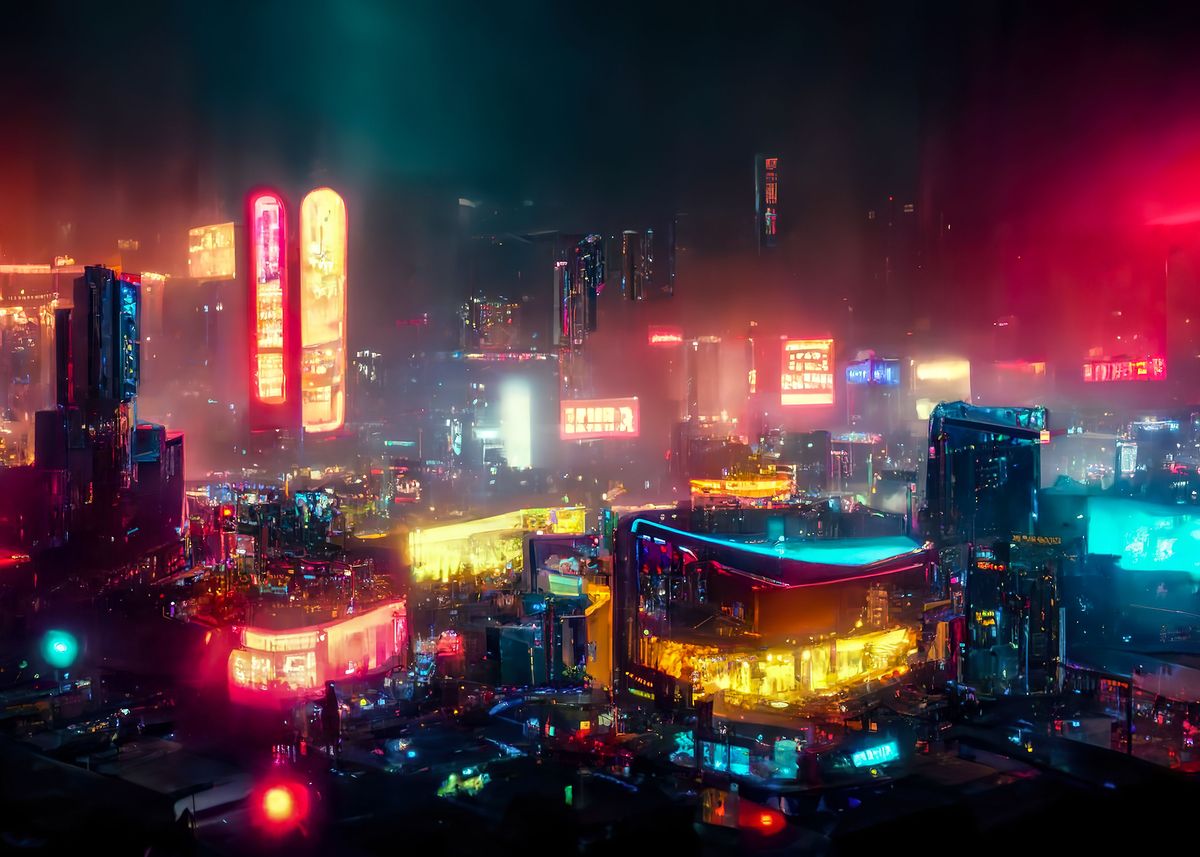 'Cyberpunk city' Poster by Designersen | Displate