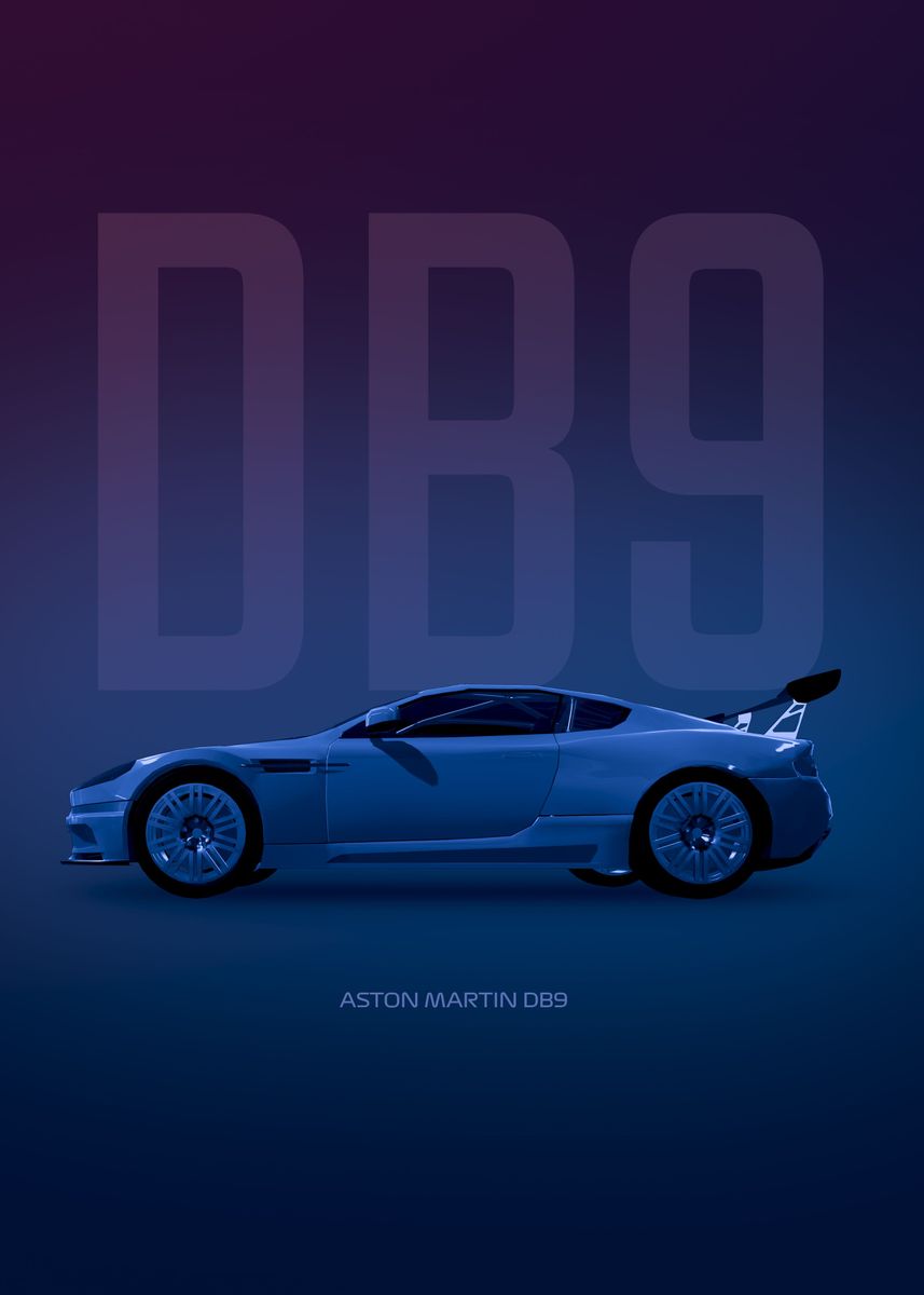 'Aston Martin DB9' Poster, picture, metal print, paint by Basues | Displate