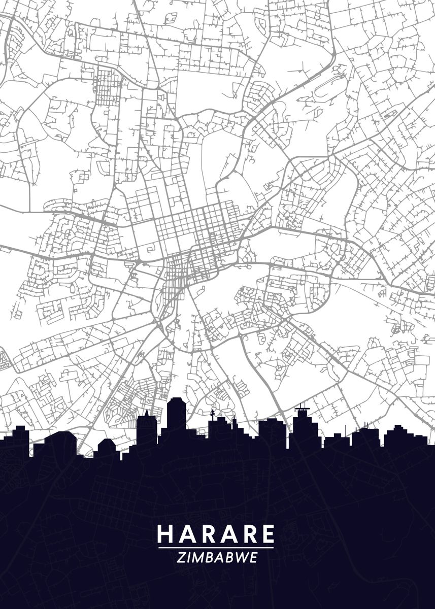 'Harare Zimbabwe' Poster, picture, metal print, paint by Urrutia German ...