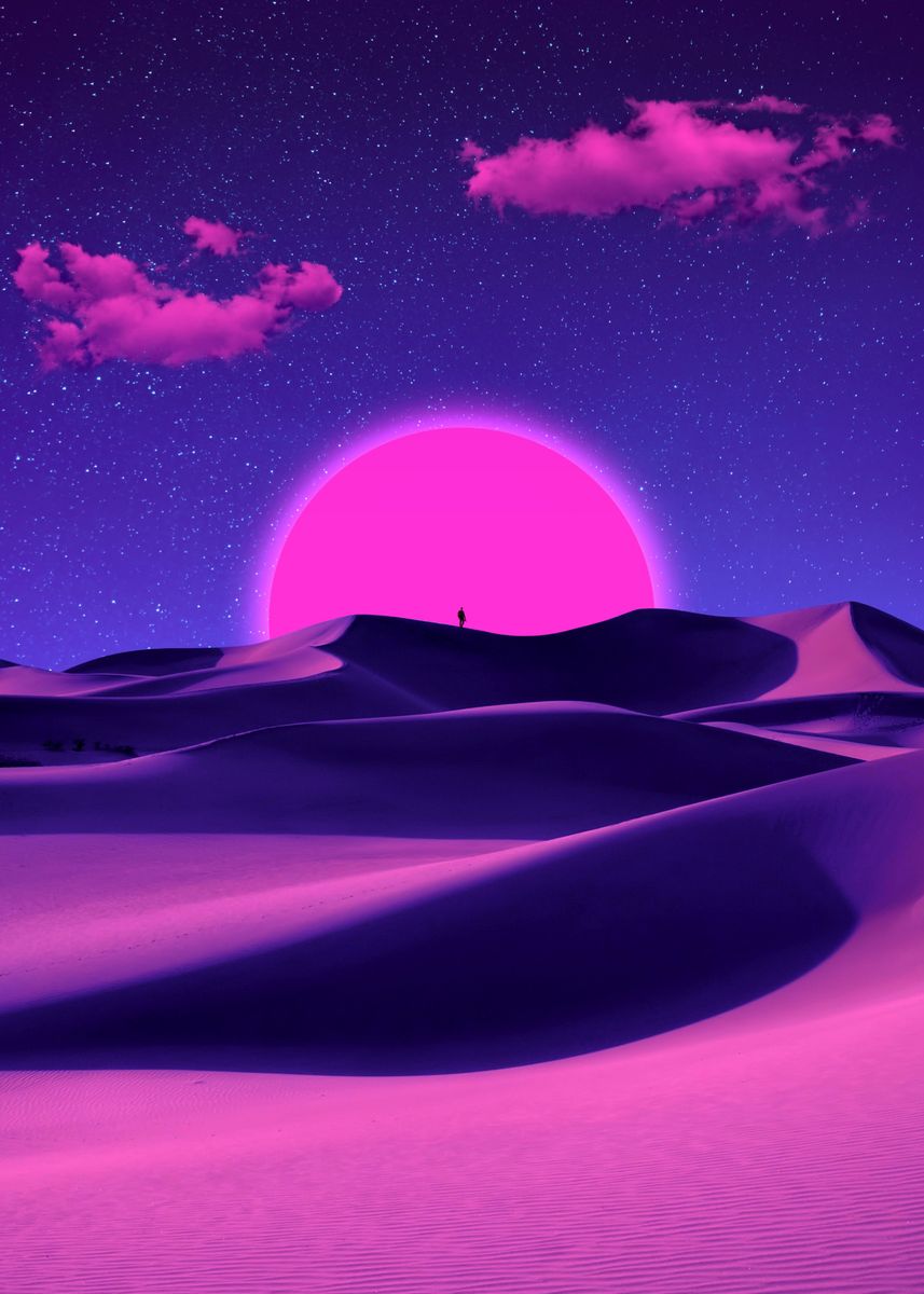 'Neon sand dunes ' Poster, picture, metal print, paint by Ritvik Takkar ...