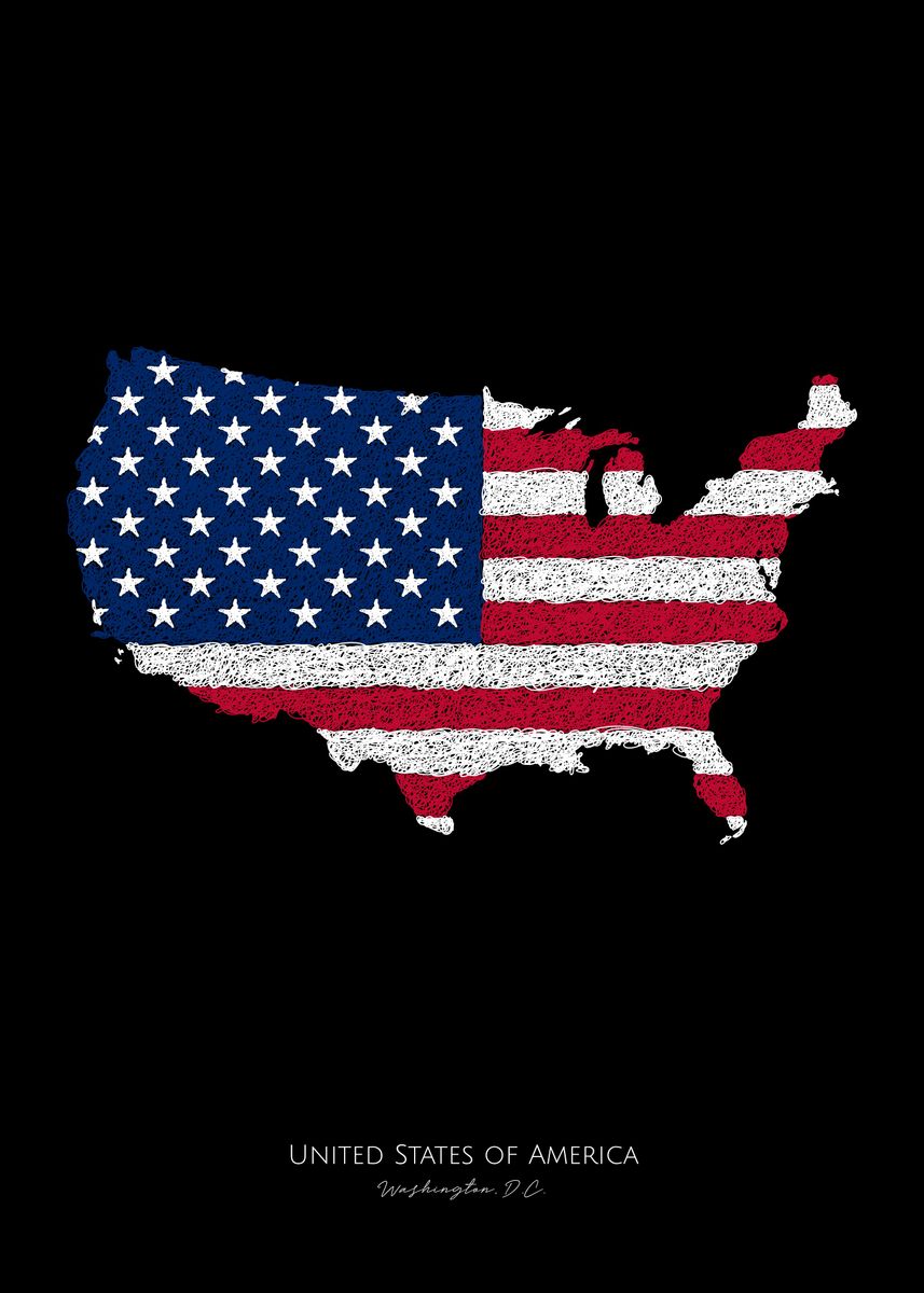 'United States USA America' Poster, picture, metal print, paint by ...