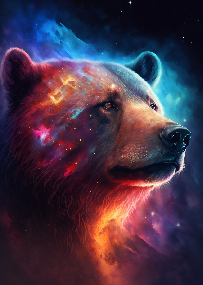 'Star Bear' Poster, picture, metal print, paint by FusionDesigns | Displate