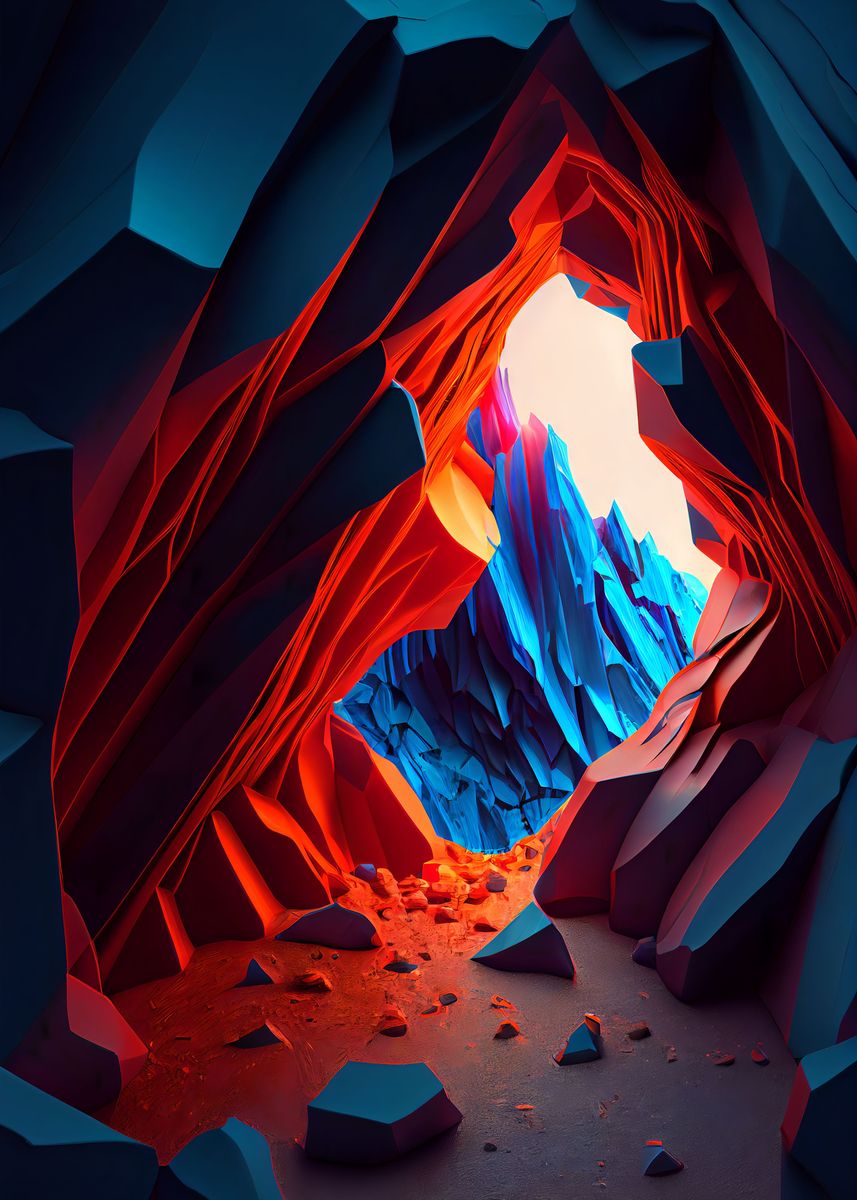 'Crystal Canyon Abstract' Poster, picture, metal print, paint by The ...