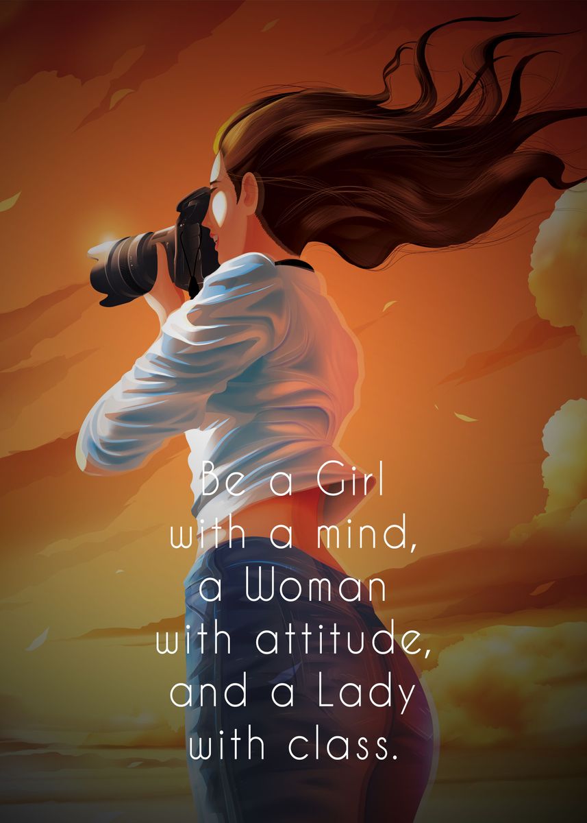 'Be a Girl' Poster, picture, metal print, paint by kun bin | Displate