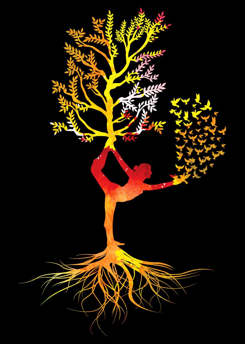 'Yoga Woman Tree' Poster by Max Ronn | Displate