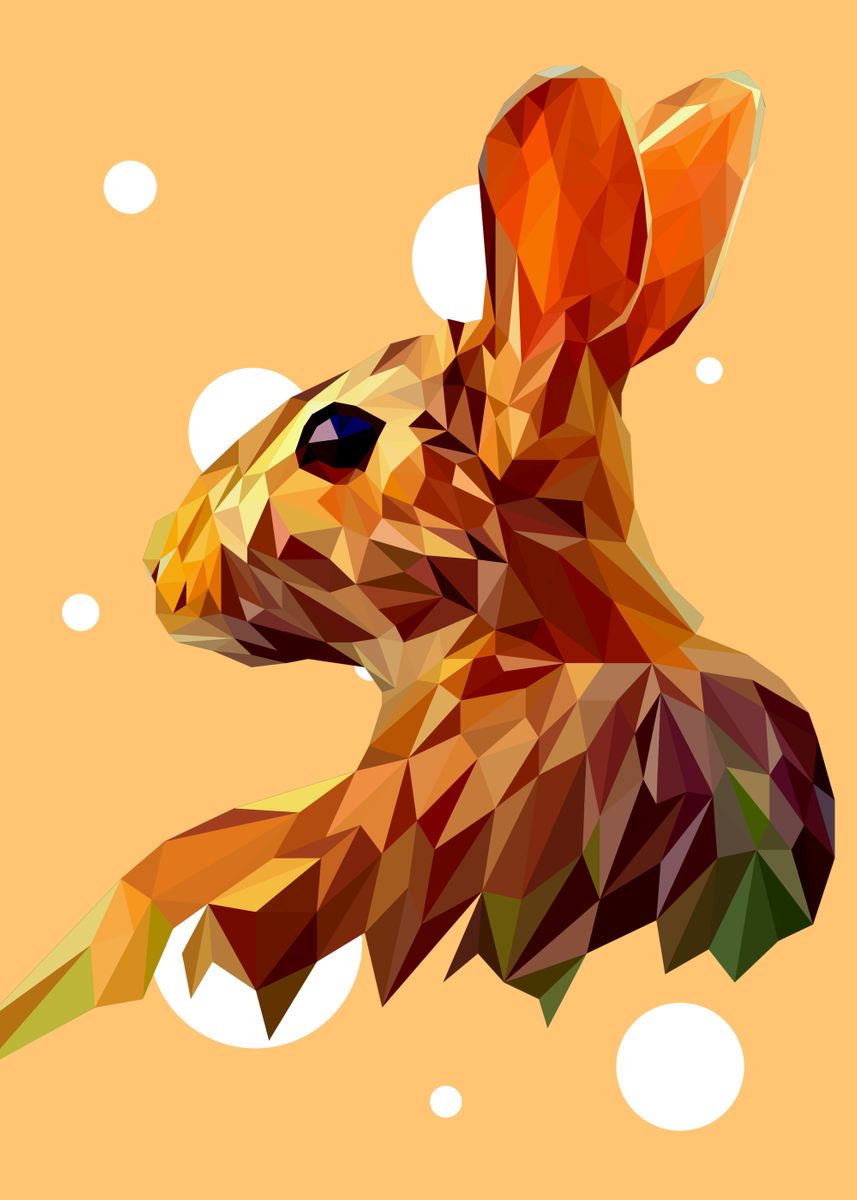 'Rabbit' Poster, picture, metal print, paint by Lee Jani | Displate