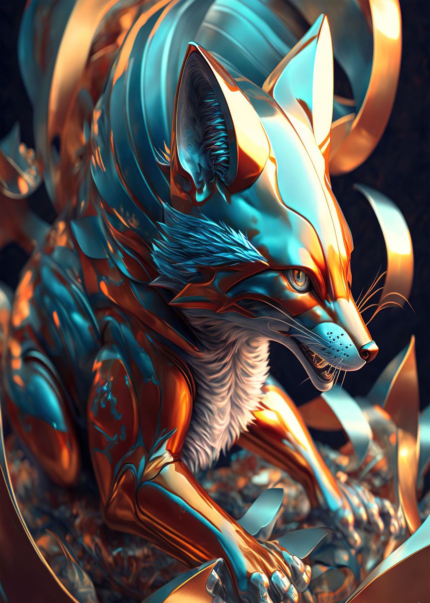 'The Crystal Wolf Royal' Poster, picture, metal print, paint by ...