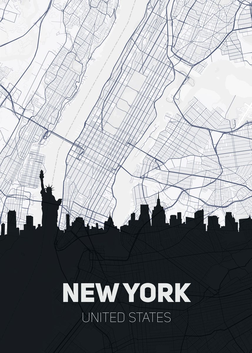 'New York City Map' Poster by crbn design | Displate