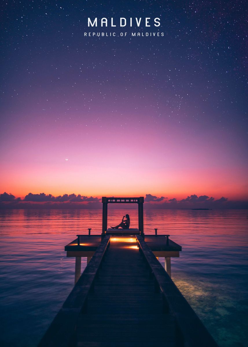 'Maldives ' Poster, picture, metal print, paint by Explore Universe ...