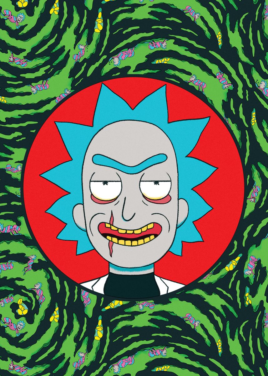 'Evil Rick Portrait' Poster, picture, metal print, paint by Rick and ...