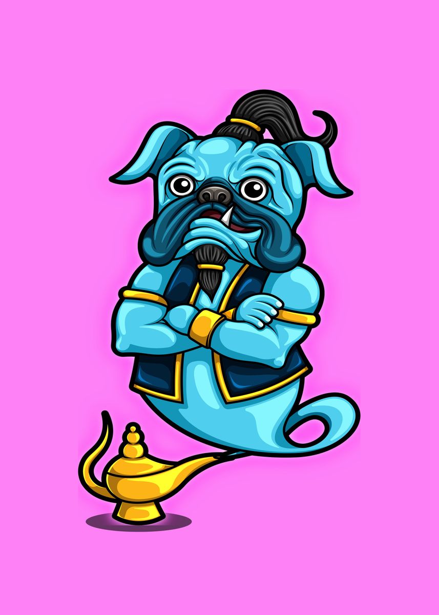 'Cute genie wishes' Poster, picture, metal print, paint by RickyEKelly ...
