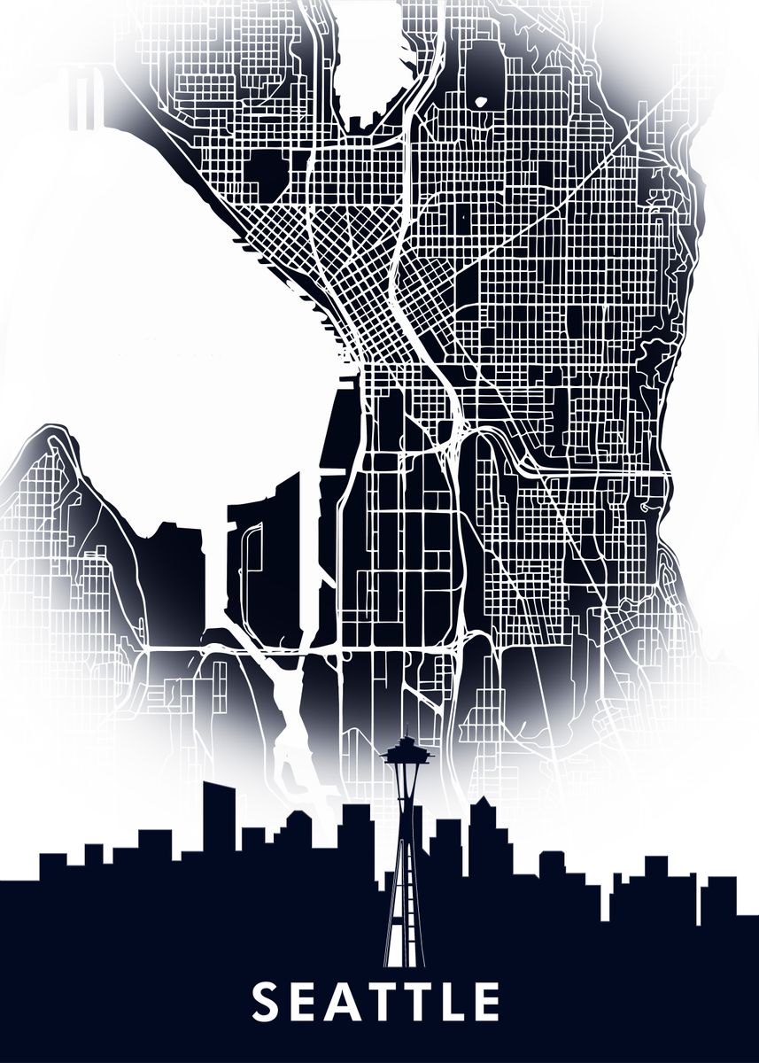 'Seattle WA USA ' Poster, picture, metal print, paint by Vincent Vorce ...