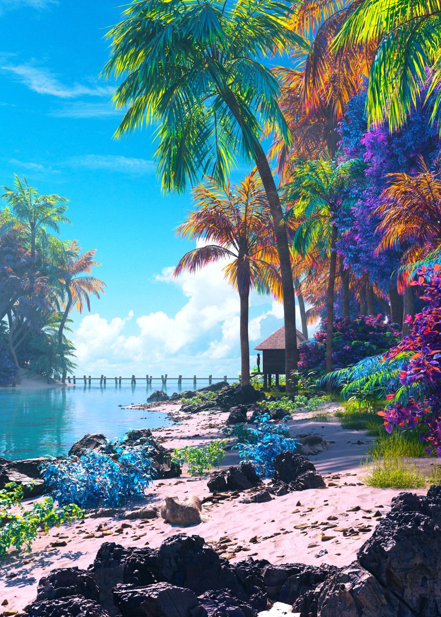 'Beach' Poster, picture, metal print, paint by Samuel Hipponen | Displate