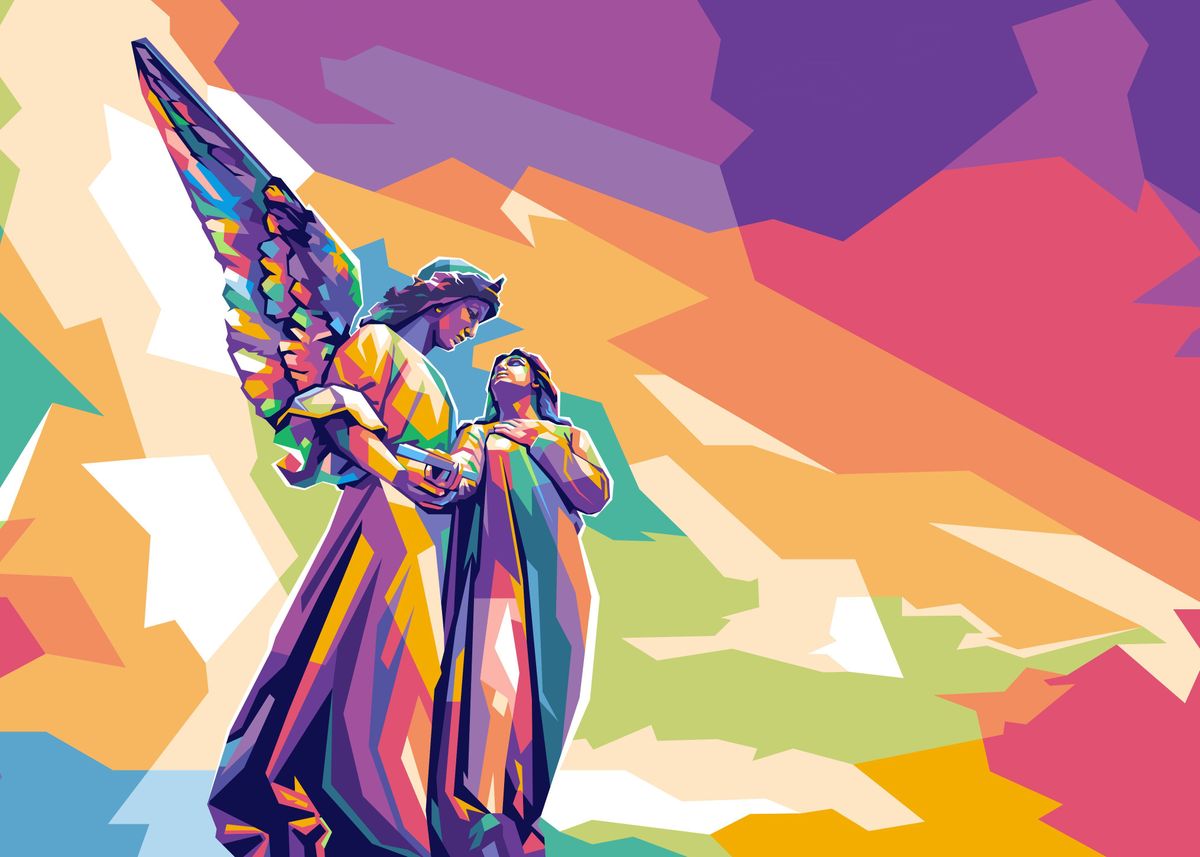 'Popart Angelus Statue 3' Poster by Rizky Dwi | Displate