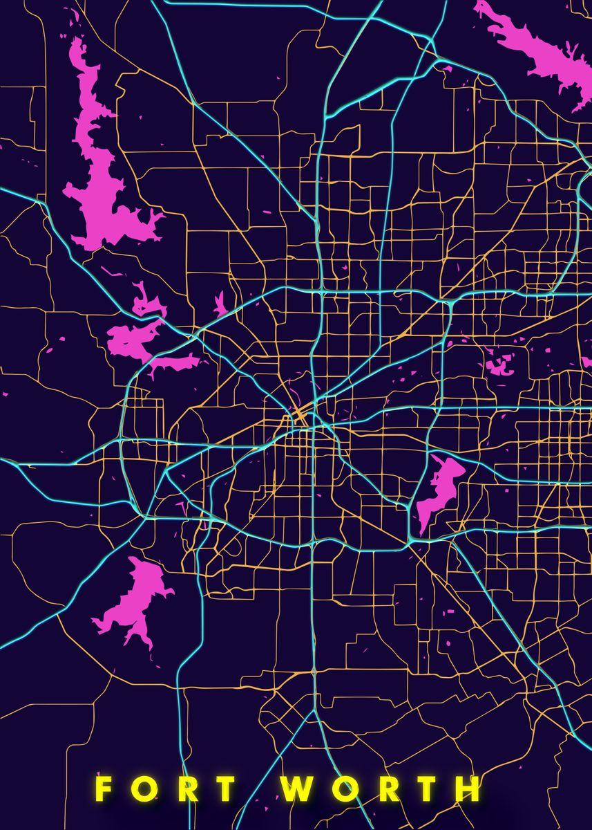 'Fort Worth TX USA ' Poster, picture, metal print, paint by Denis ...