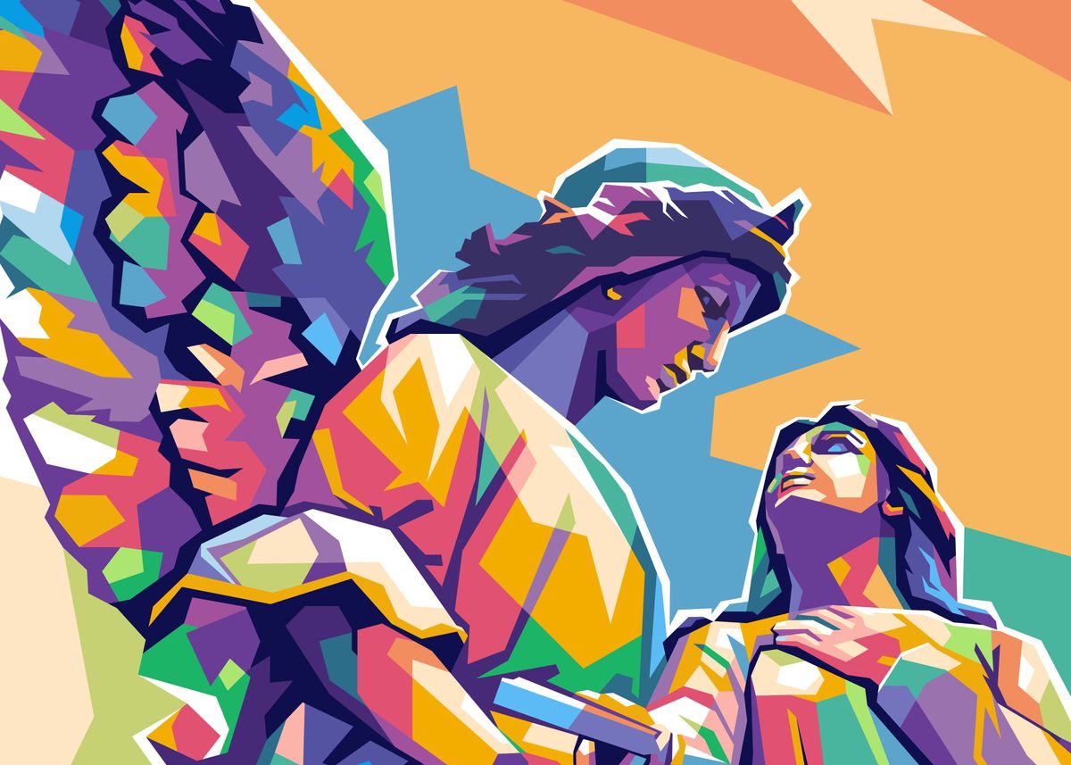 'Popart Angelus Statue Art' Poster by Rizky Dwi | Displate
