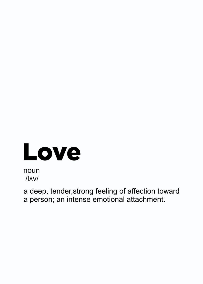 'love definition poster' Poster, picture, metal print, paint by ...