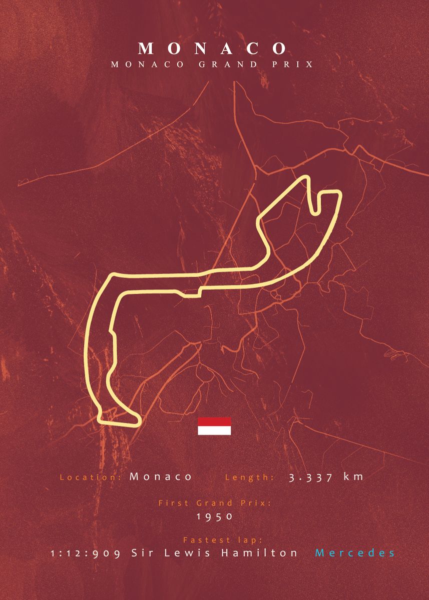 'Monaco F1 Track Fornula 1' Poster, picture, metal print, paint by ...