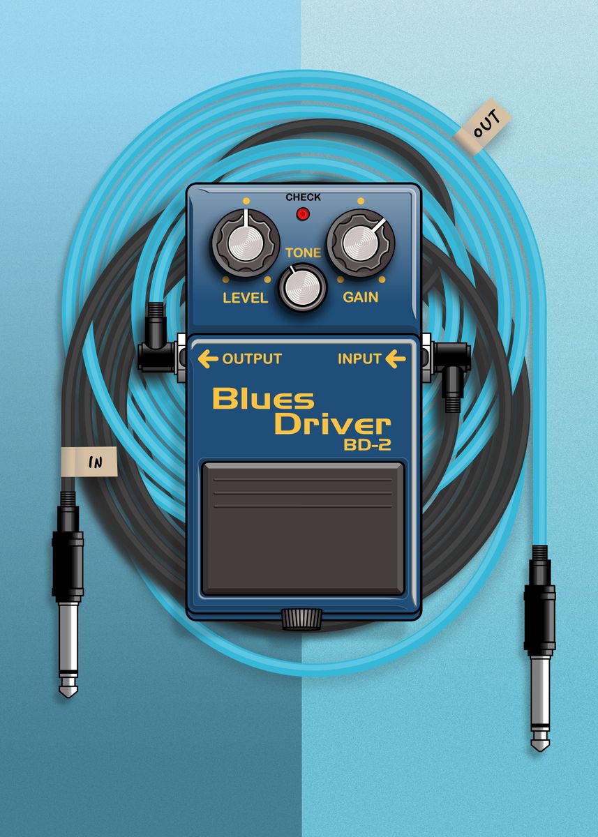 'BLUES DRIVER BD2 PEDAL' Poster, picture, metal print, paint by Flux ...