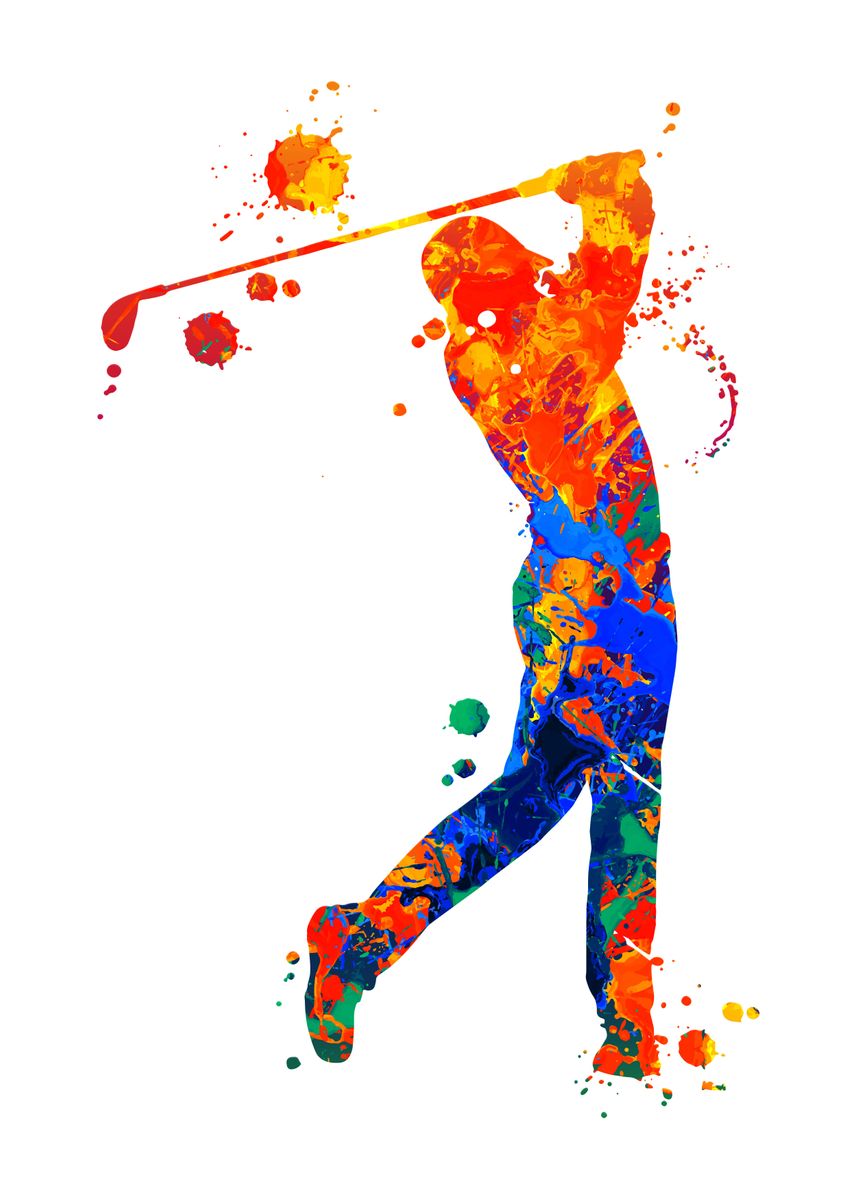 'Golf Player' Poster, picture, metal print, paint by Dalton Joyce ...