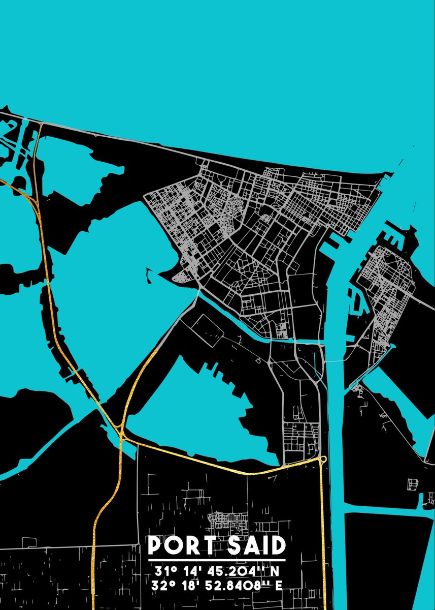 'Port Said Port Fouad City' Poster, picture, metal print, paint by ...