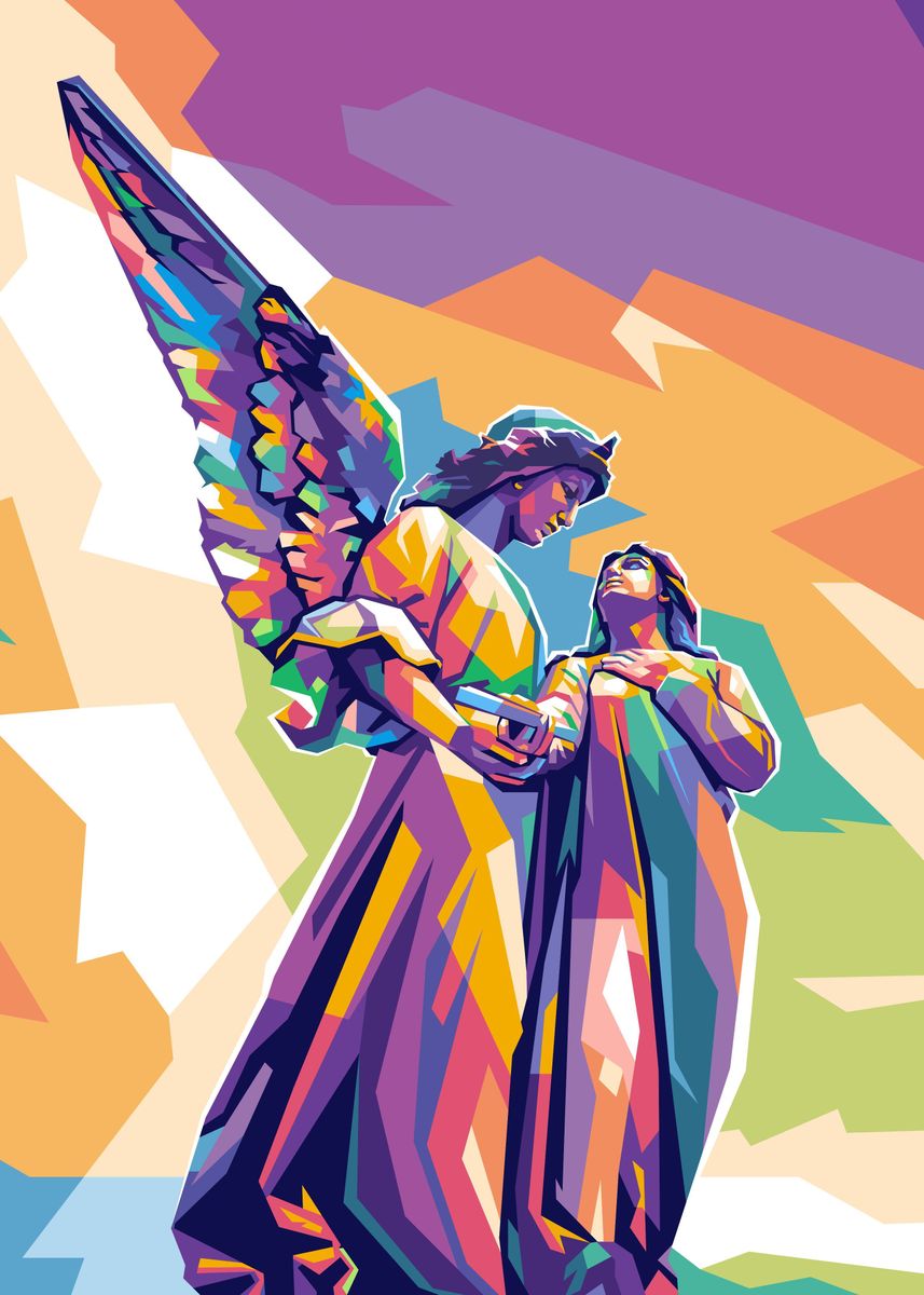 'Popart Angelus Statue 2' Poster by Rizky Dwi | Displate