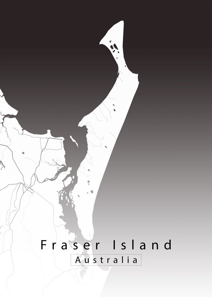 'Fraser Island Map' Poster, picture, metal print, paint by Robin ...