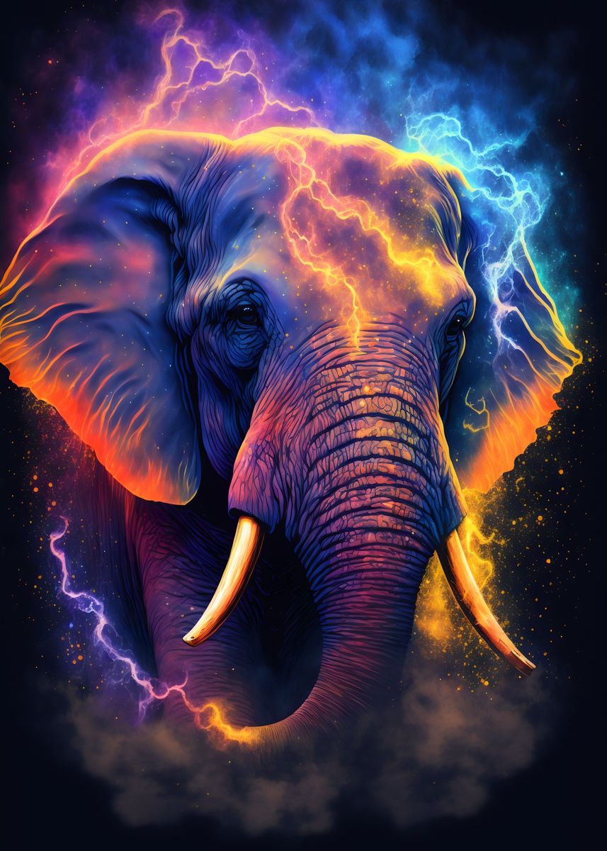'Star Elephant' Poster, picture, metal print, paint by FusionDesigns ...