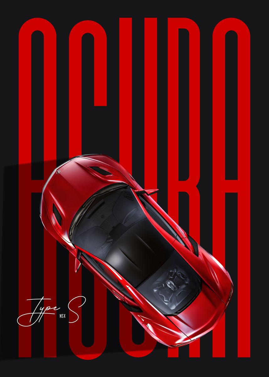 'acura nsx type s' Poster, picture, metal print, paint by pxlsm studio ...