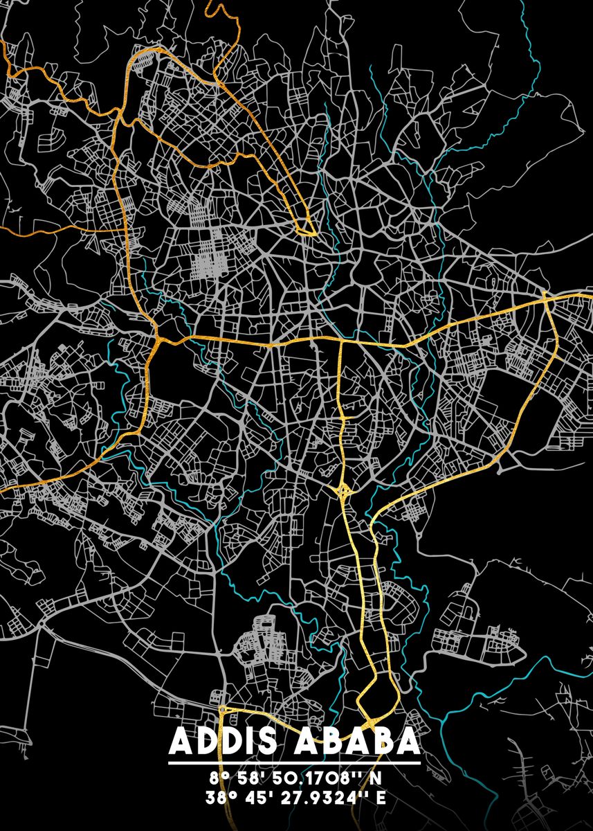 'Addis Ababa Ethiopia' Poster, picture, metal print, paint by Clayborne ...