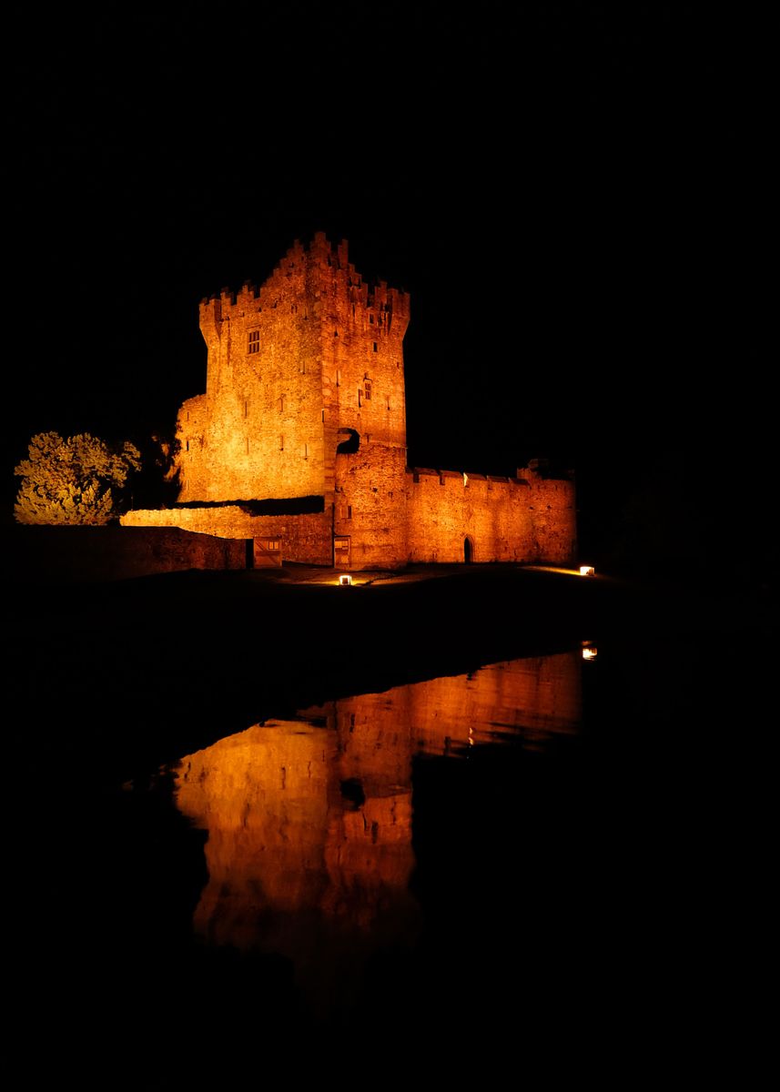 'Scenic castle at night' Poster, picture, metal print, paint by ...