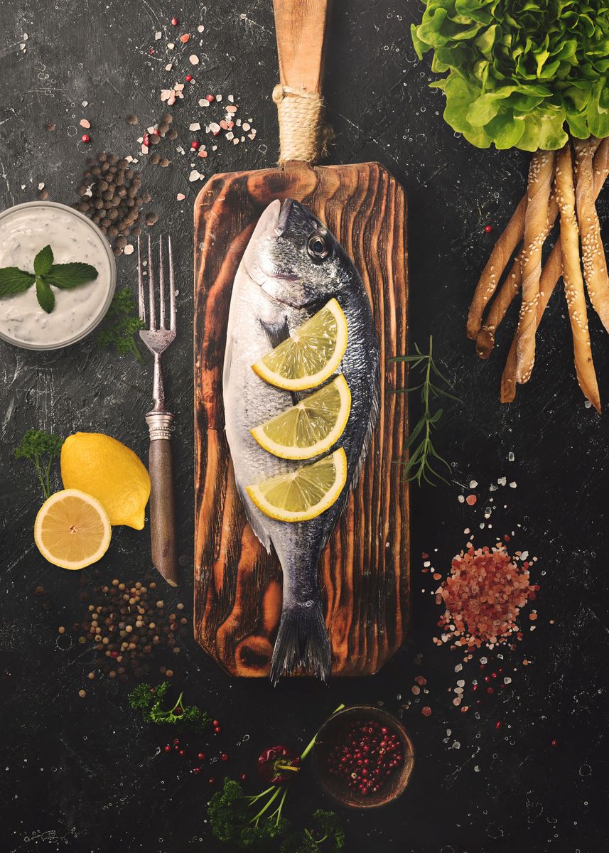 'Fish with dip' Poster, picture, metal print, paint by Stefan Merz ...