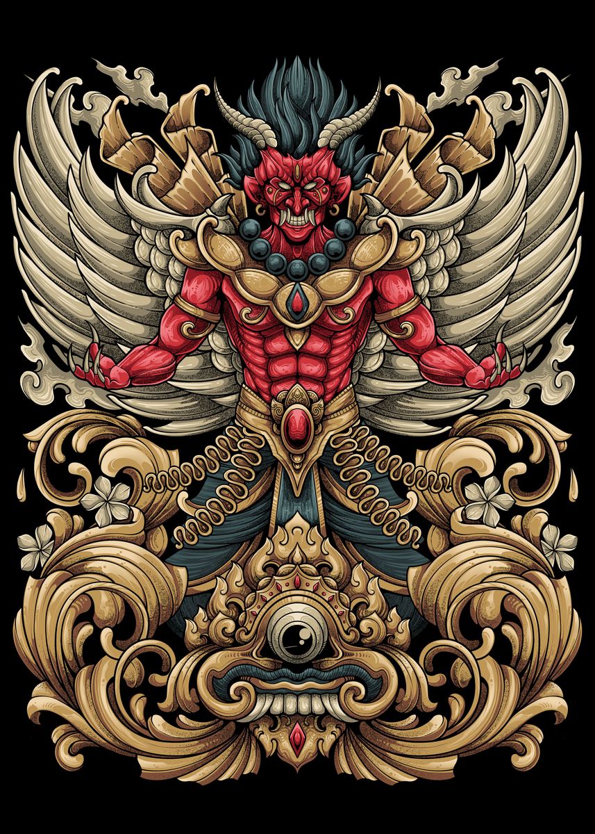 'TENGU' Poster, picture, metal print, paint by Tegar Pangestu | Displate