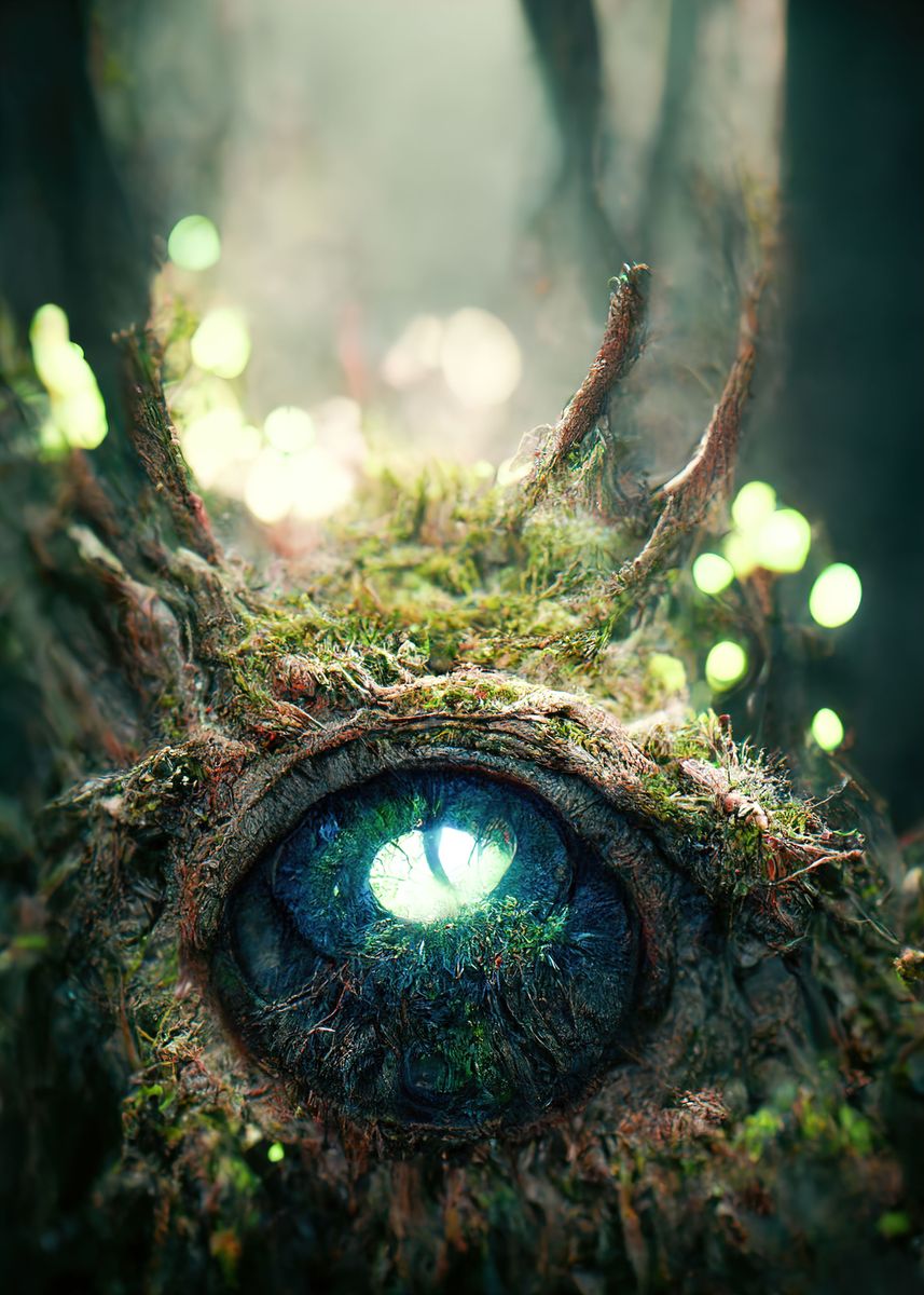'Eye of forest creature II' Poster, picture, metal print, paint by ...
