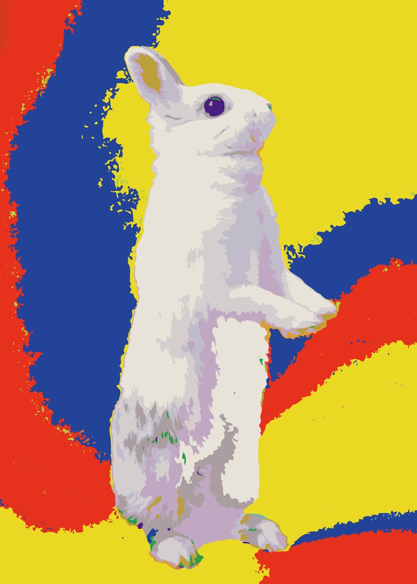 'Cute bunny ' Poster, picture, metal print, paint by Rita Lin | Displate