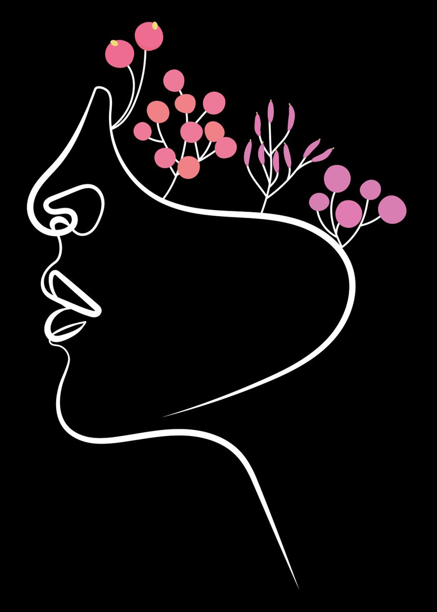 'Minimal Line Drawing Face' Poster by One Line Artist | Displate