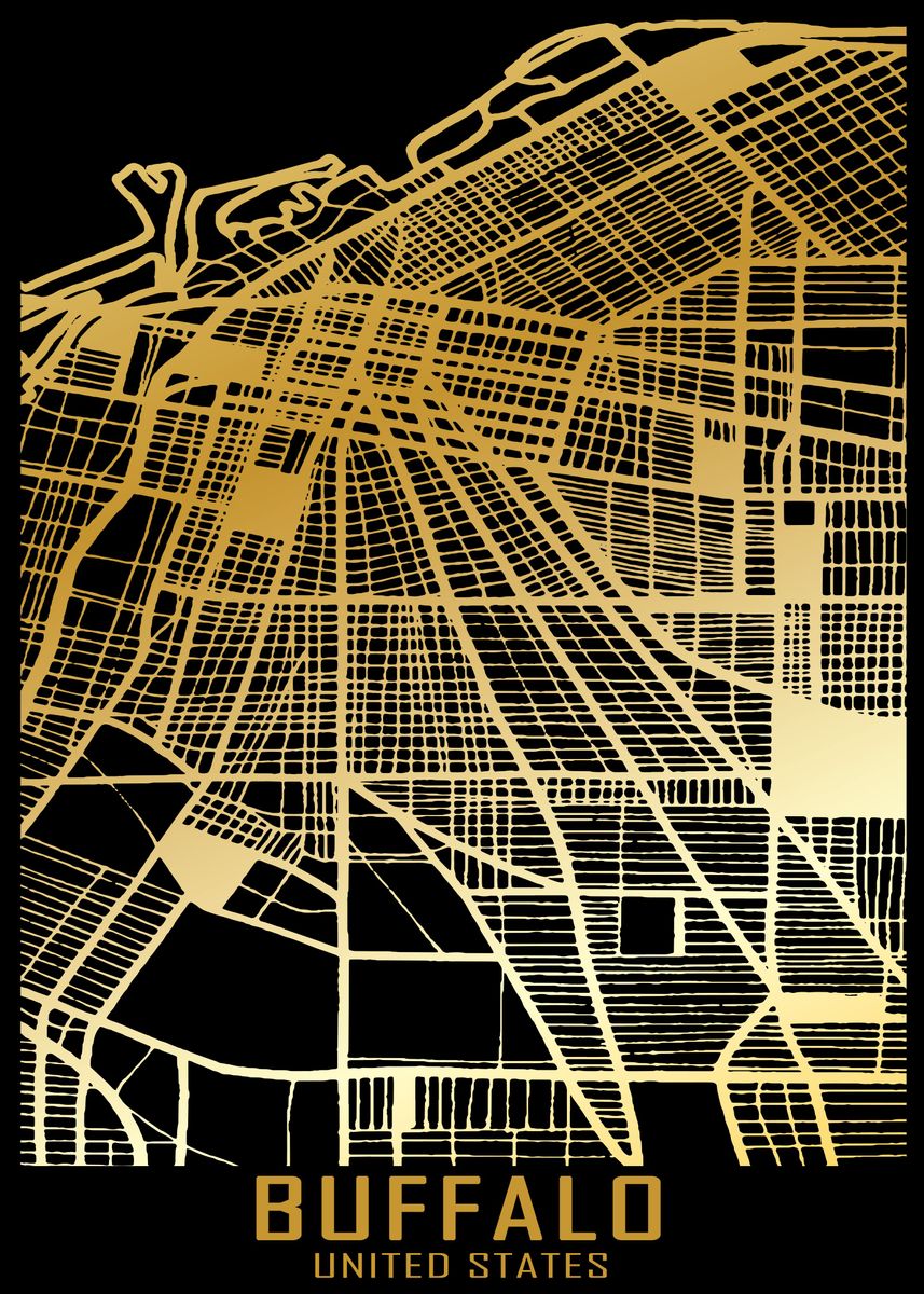 'Buffalo USA City Map' Poster by SheldonBennett Studio | Displate