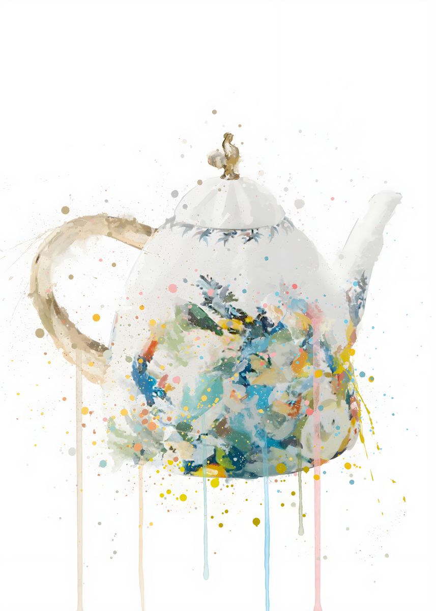 'Teapot' Poster, picture, metal print, paint by Izu | Displate