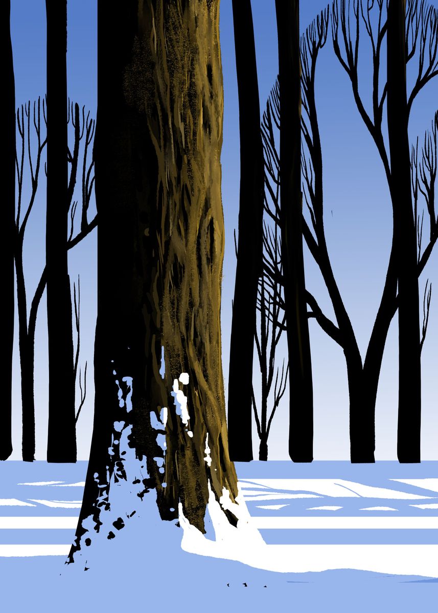 'Winter Tree' Poster, picture, metal print, paint by Jade Kandel | Displate