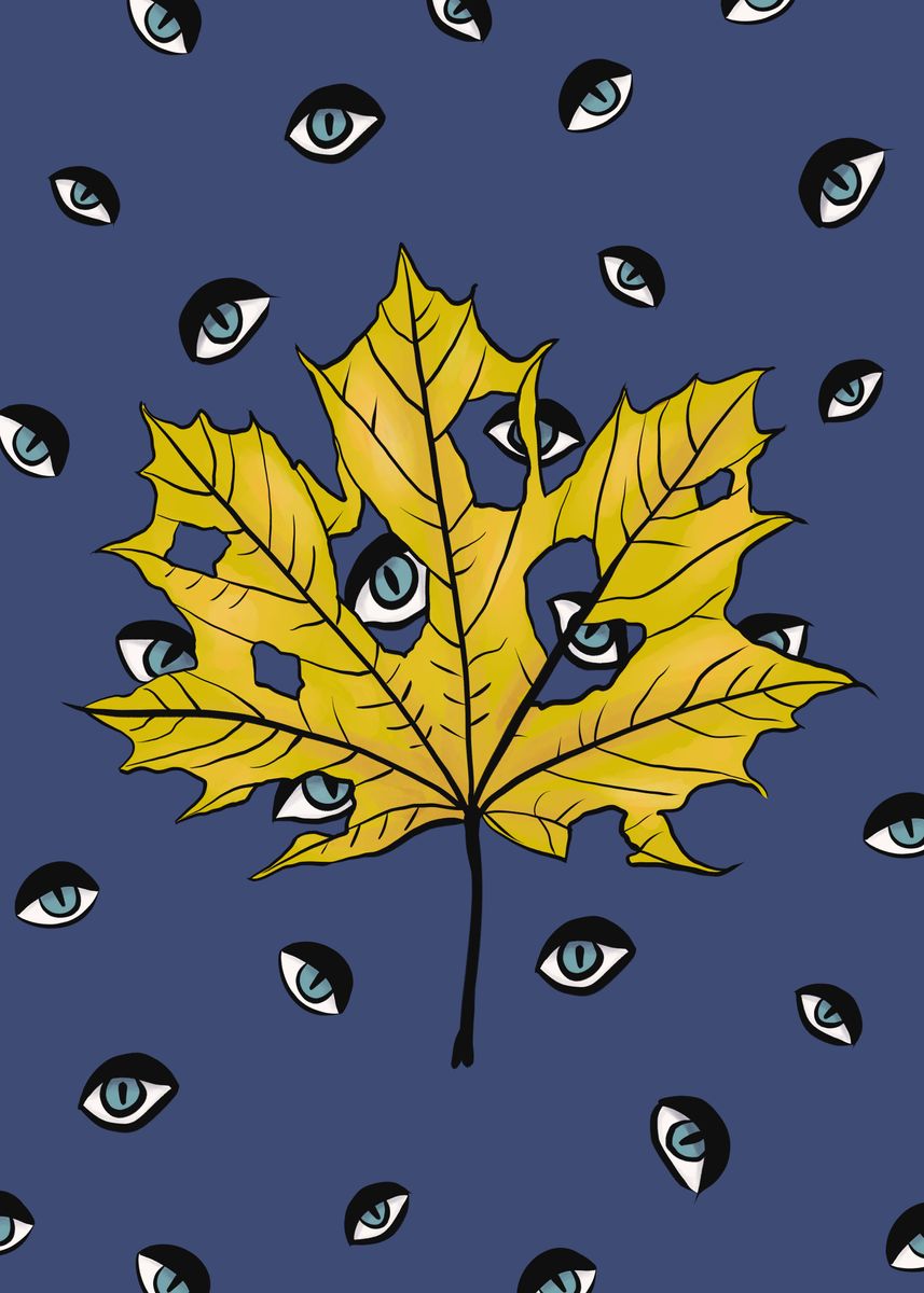 'Creepy goth leaf eyes' Poster by Boriana Petrova | Displate