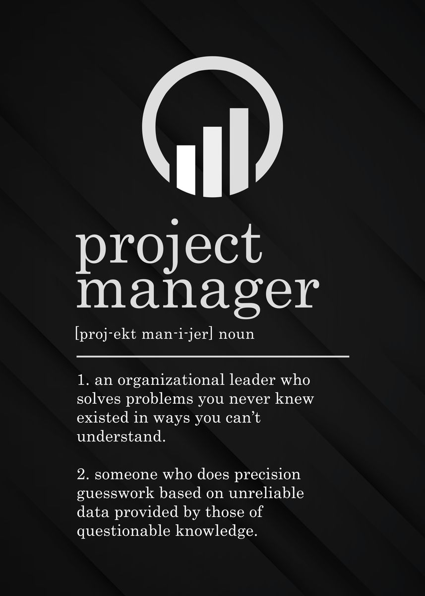 'Project Manager Definition' Poster, picture, metal print, paint by ...