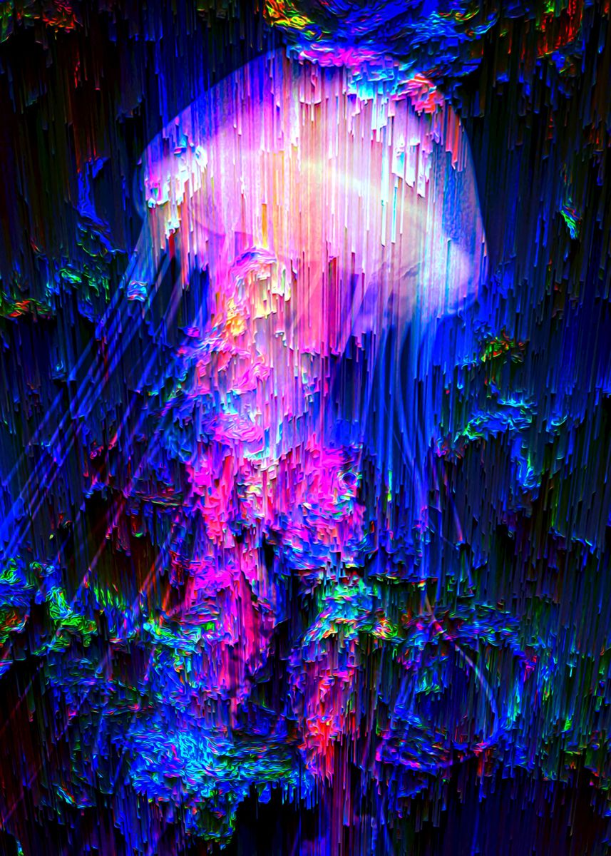 'Abstract Jellyfish' Poster, picture, metal print, paint by ...