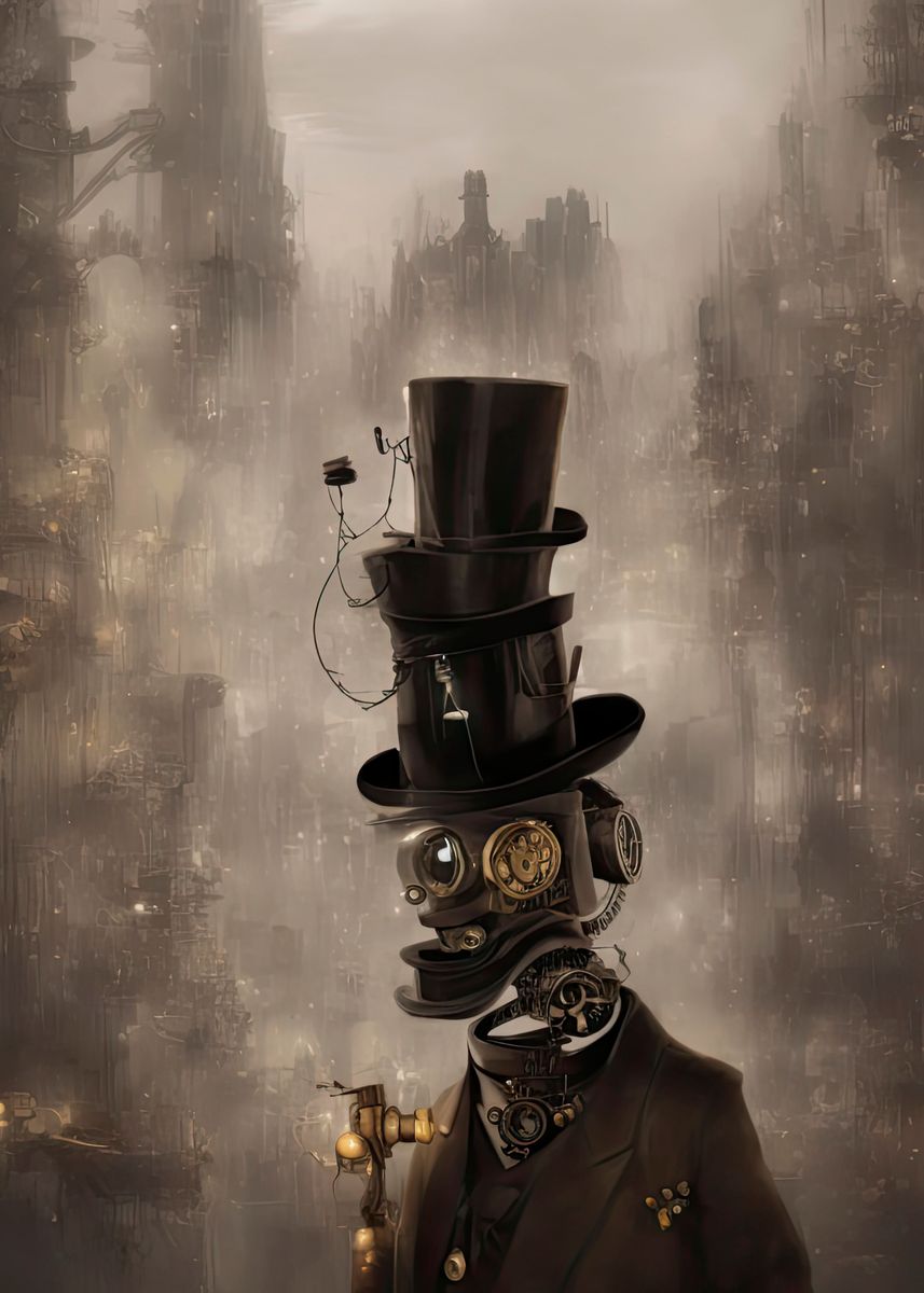 'Robo Gentleman' Poster, picture, metal print, paint by Stephen Schreck ...