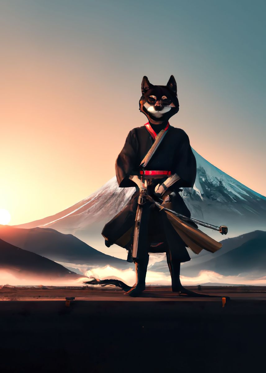 'Samurai Shiba' Poster, picture, metal print, paint by MoCreates Art ...