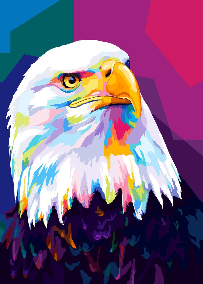 'Eagle Pop art' Poster, picture, metal print, paint by Siksis Art ...