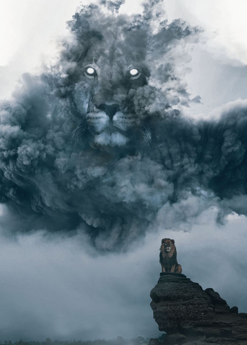 'Lion Storm' Poster by Ergen Art | Displate