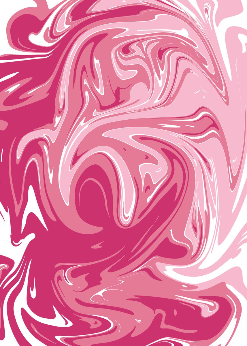 'ABSTRACT LIQUID PINK COLOR' Poster, picture, metal print, paint by ...